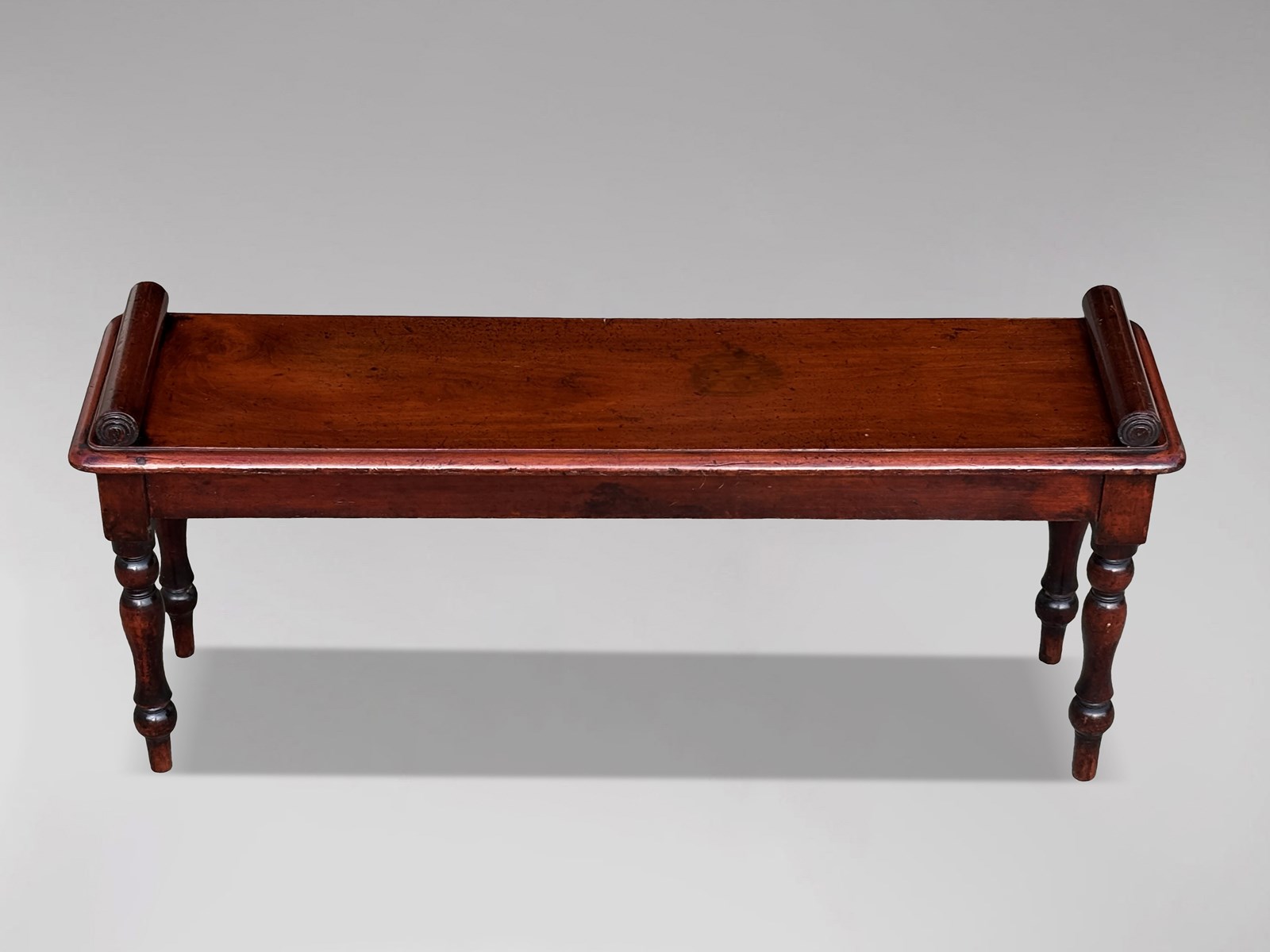 George III Period Mahogany Stool Hall Bench - Decorative Collective