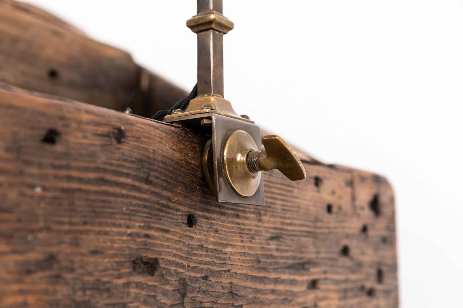 Vintage Industrial Brass Shelf Clamp Lamp - Decorative Collective