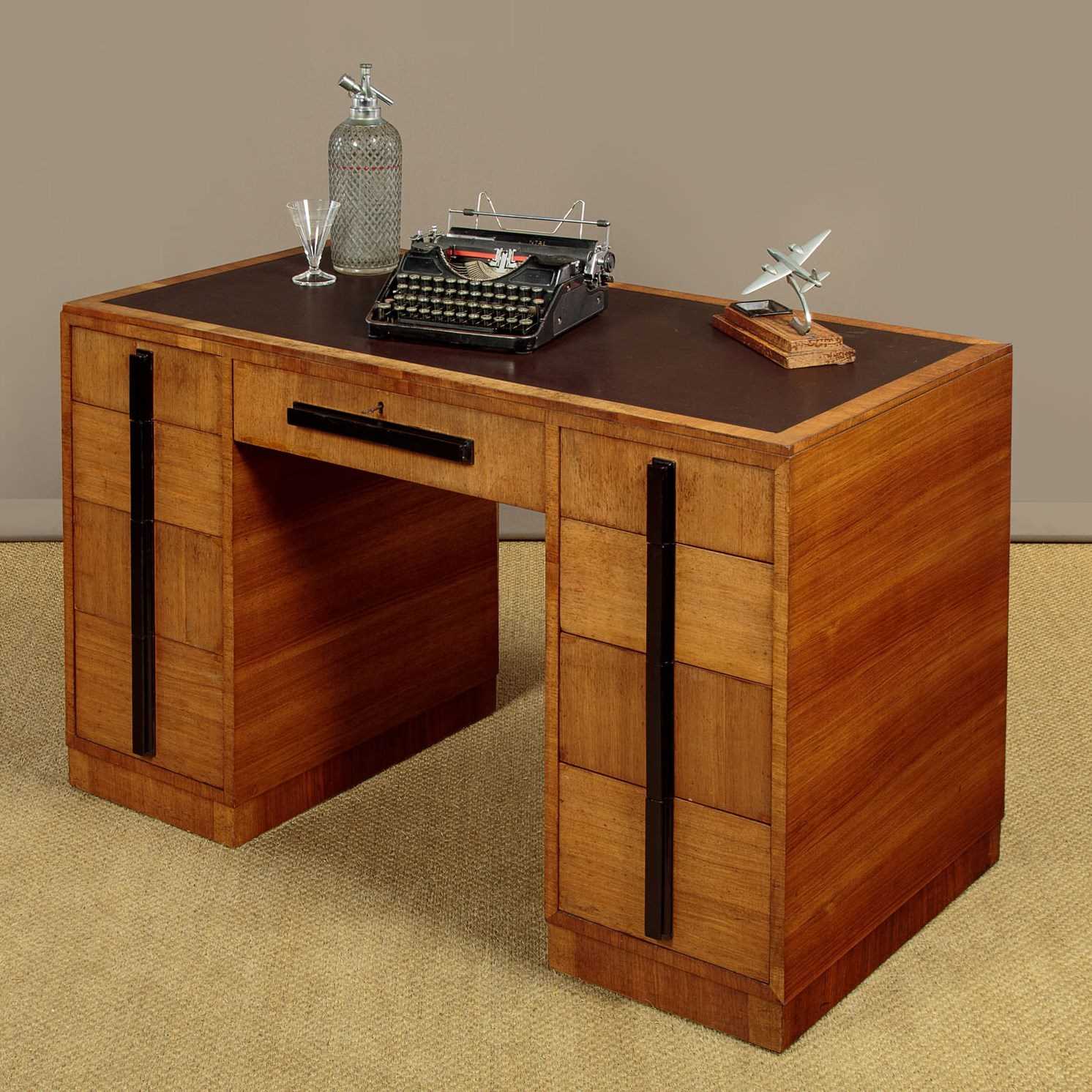 Art Deco Kneehole Desk By Waring & Gillow C.1930 - Decorative Collective