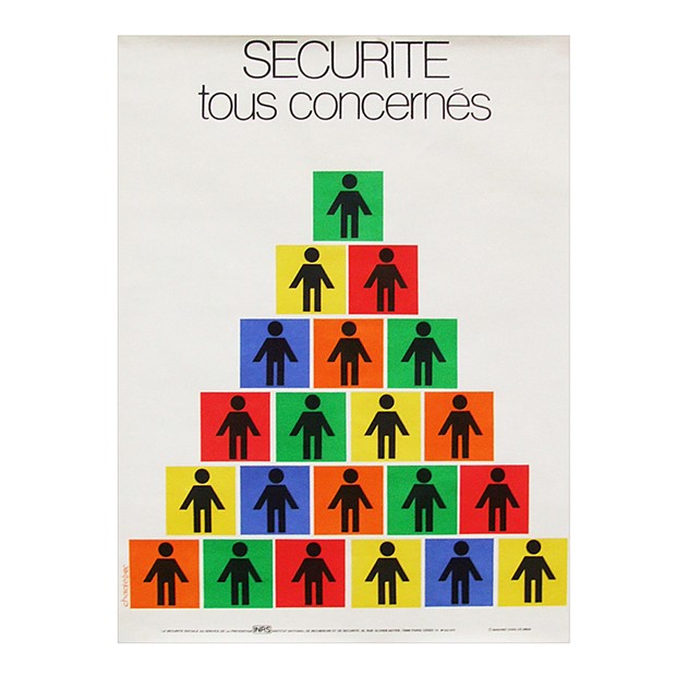 1980's French Safety Poster Pop Art Design - Decorative Collective