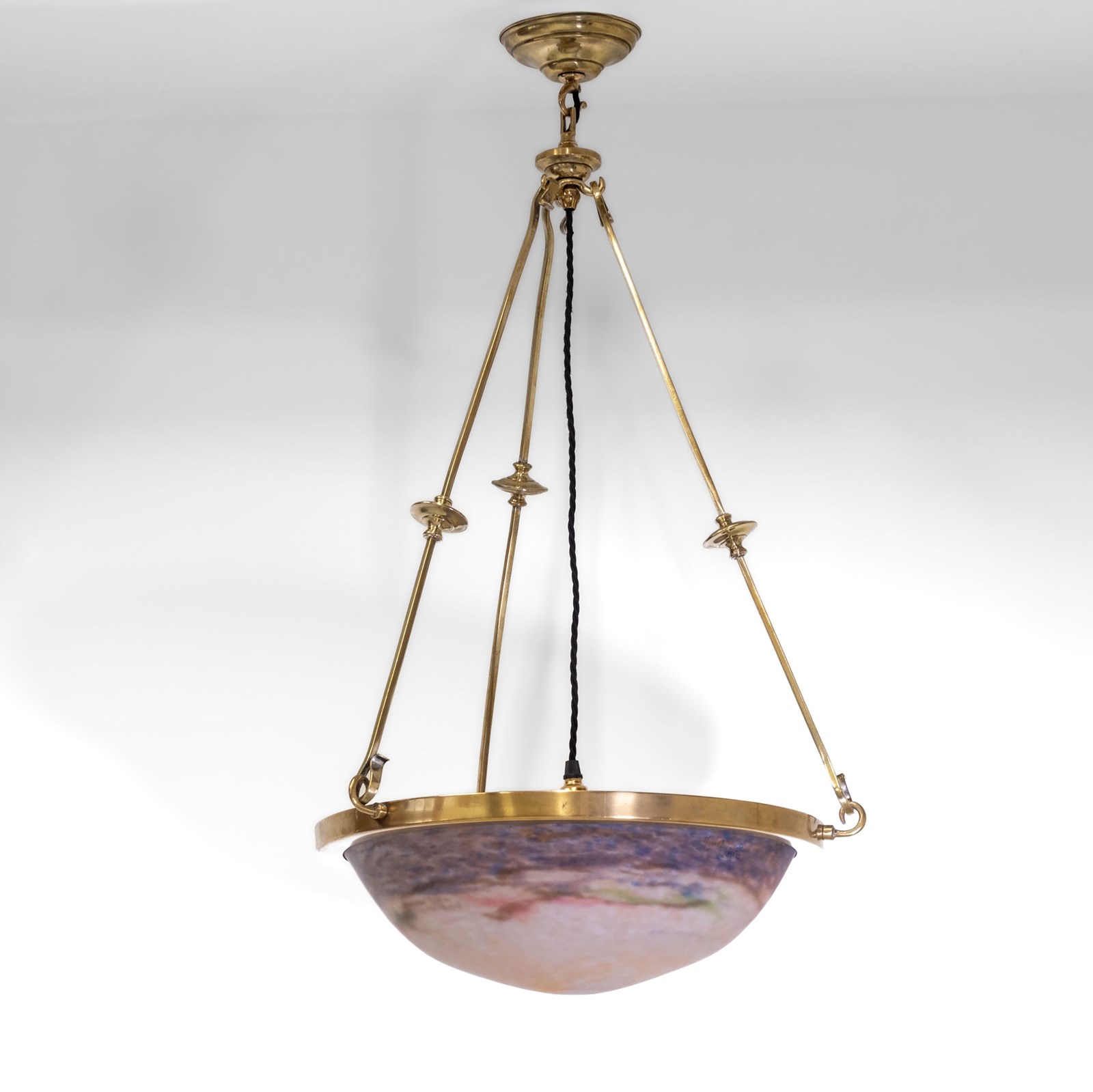 Muller Frères Signed Art Deco Pat De Verre Plafonnier Ceiling Light ...