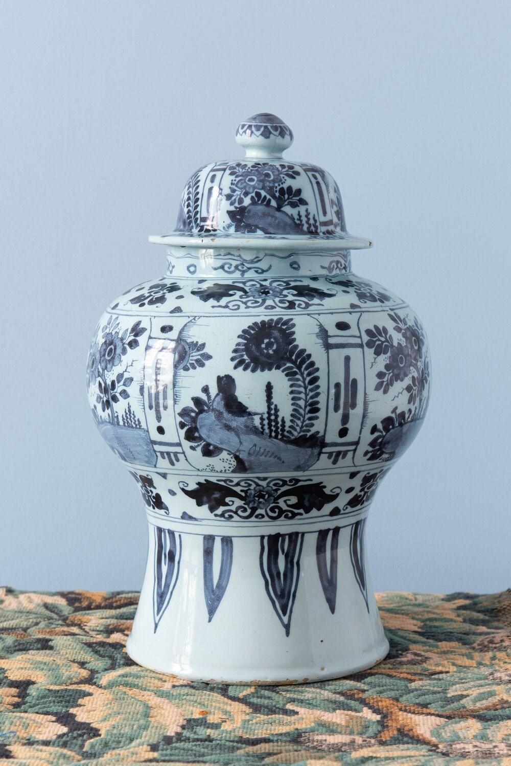 Dutch Delft, Blue And White Lidded Jar, Early 19Th Century - Decorative Collective